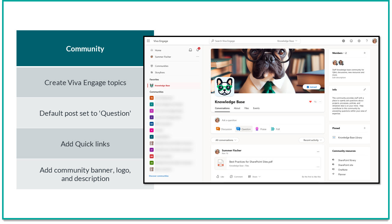 Creating a Knowledge Base with SharePoint and Viva Engage